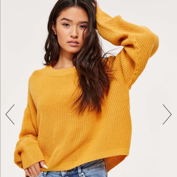 Sweaters | Nwt Oversized Yellow Bubble Sweater | Poshmark